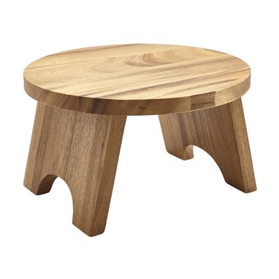 Acacia Wood Round Buffet Riser | Wooden Stool | Buffet Block