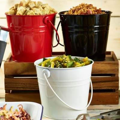 BLACK Stainless Steel Ribbed Serving Bucket | Serving Bucket | Food ...