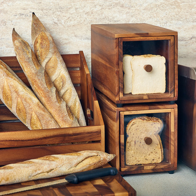 Acacia Wood Bread Box | Wooden Gastronorm Crate | Buffet display crate