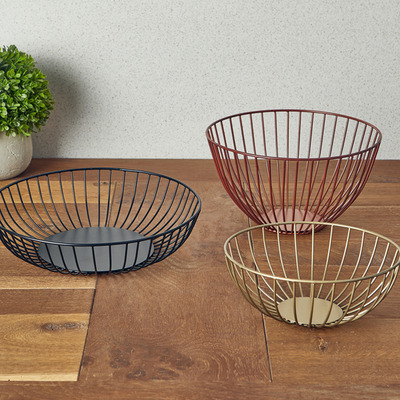 Black Round Wire Basket | Food Display Basket | Black Wire Basket