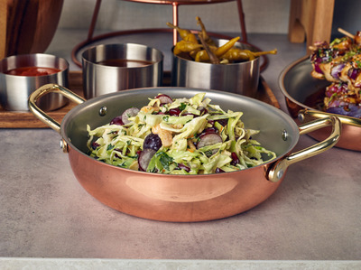 Copper Round Dish | Copper Plated Serving Pan | Serving Dish