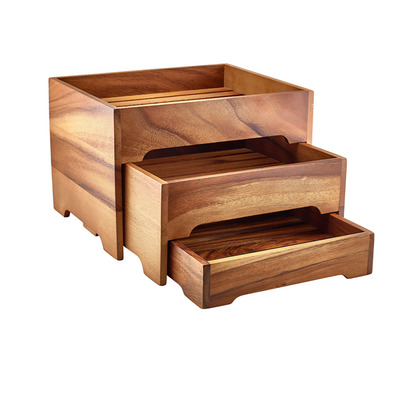 Acacia Wood 3 Tier Display Stand | Wooden Gastronorm Crate Stand ...