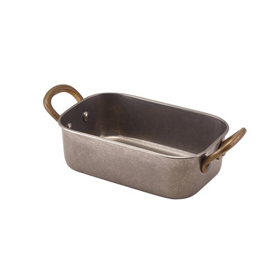 Vintage Steel Mini Roaster | Metal Serving Dish | Rectangular Dish