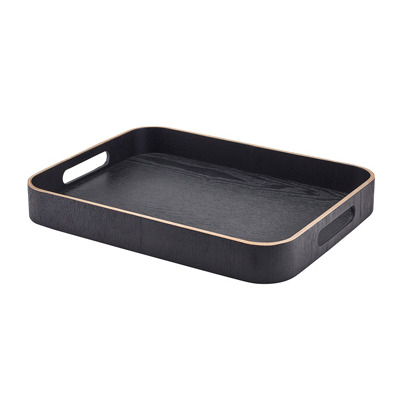 Black Wood Veneer Butlers Tray | Wholesale Black Serving Tray